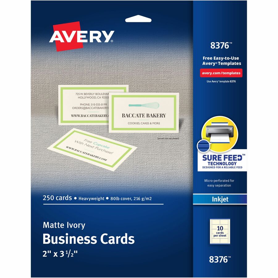 Avery Sure Feed Ivory Business Cards Business Cards Avery Avery Sure Feed Ivory Business Cards Business Cards Avery