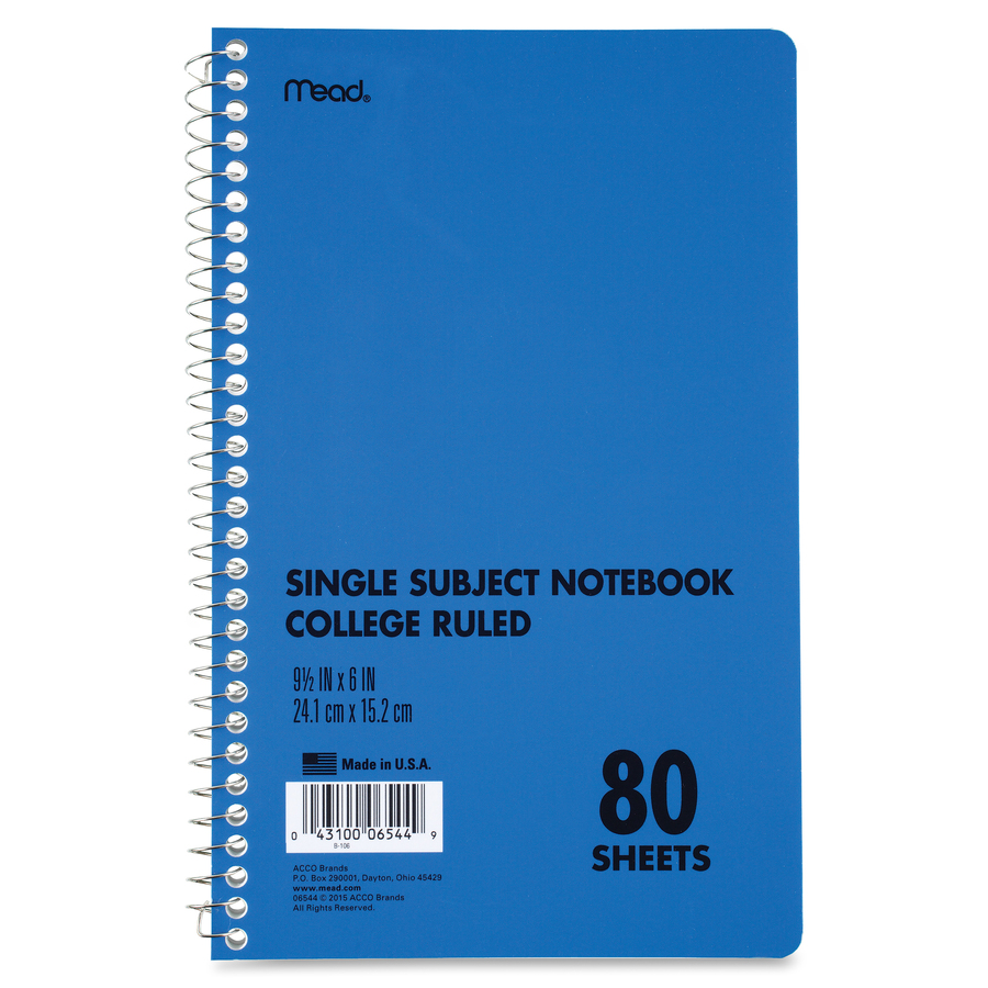Mead Single Subject College-ruled Notebook | FSIoffice