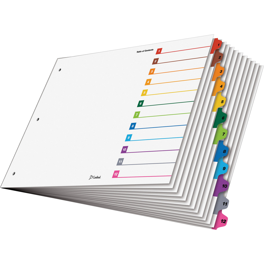 CRD84895 : Cardinal® Cardinal Onestep 12-Tab Printable Table Contents ...