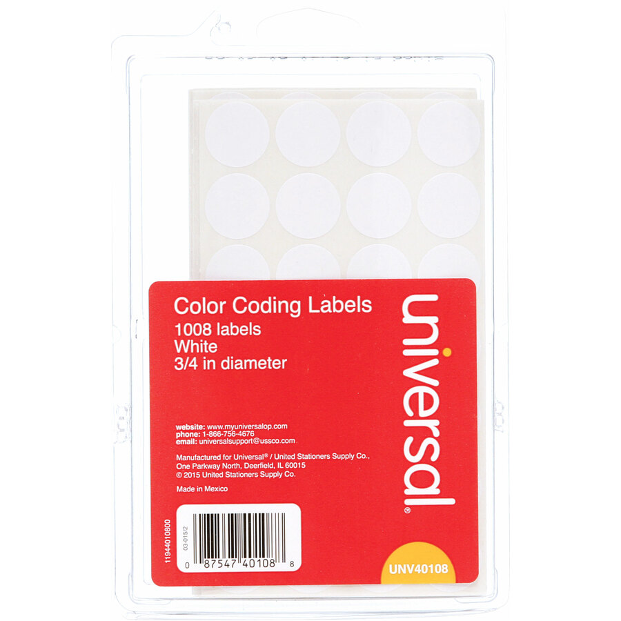 Universal Products Color Coded Label - Ring Binder Labels & Label ...