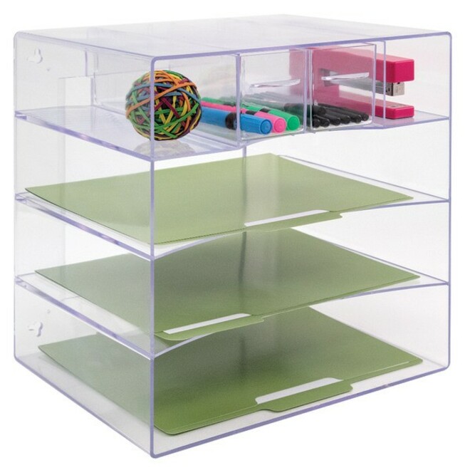 Innovative Storage Design Desktop Organizer, 6 Compartments, Clear ...
