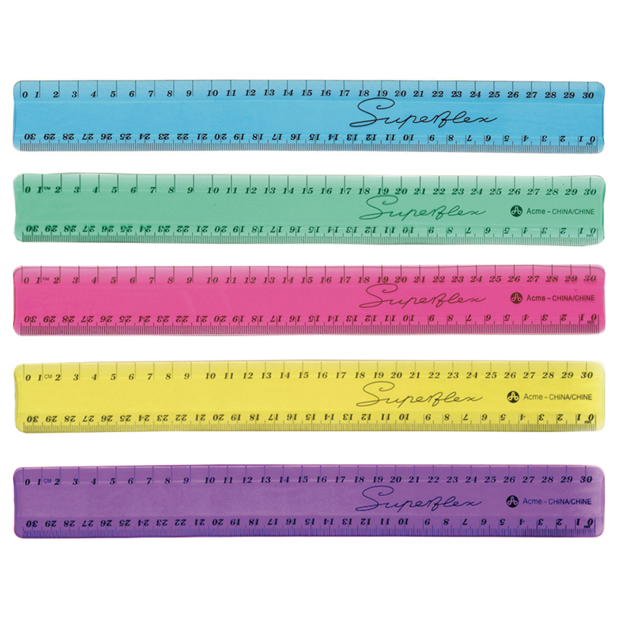 Westcott Superflex Ruler 30cm Translucent Assorted Colours - 11.8 ...