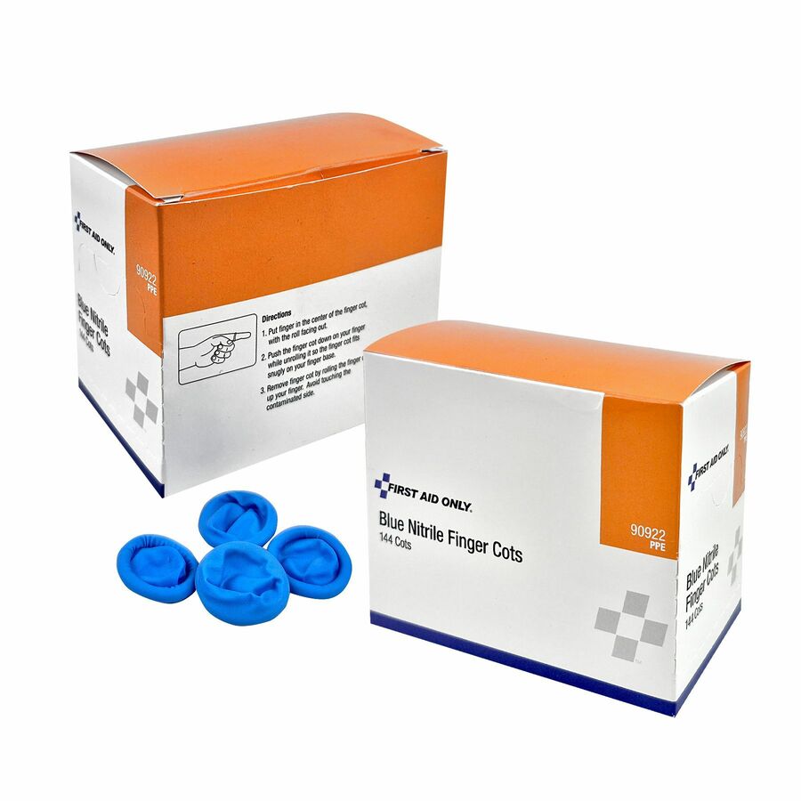 First Aid Only Finger Cots - Blue - 144 / Box - Madill - The Office Company