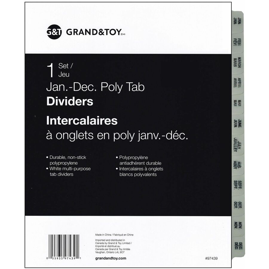 Esselte Poly Tab Index Divider - Madill - The Office Company