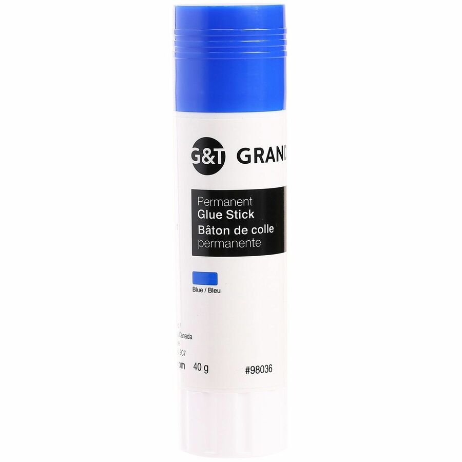 Grand & Toy Permanent Glue Stick, 40 g, Blue - 40 g - 1 / Each - Blue ...