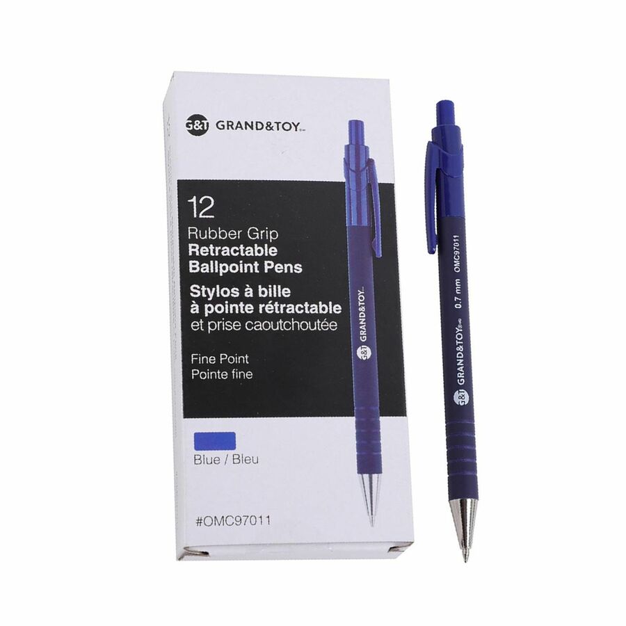Offix Ballpoint Pen - Fine Pen Point - Blue - Rubberized Barrel - 1 ...