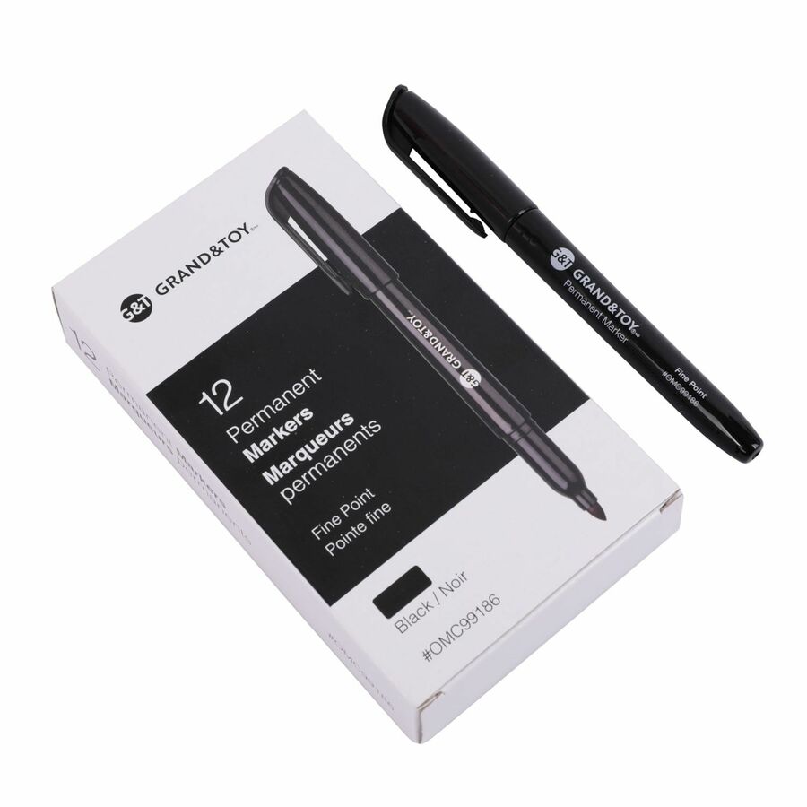 Offix Permanent Marker - Chisel Marker Point Style - Black - 1 Each ...