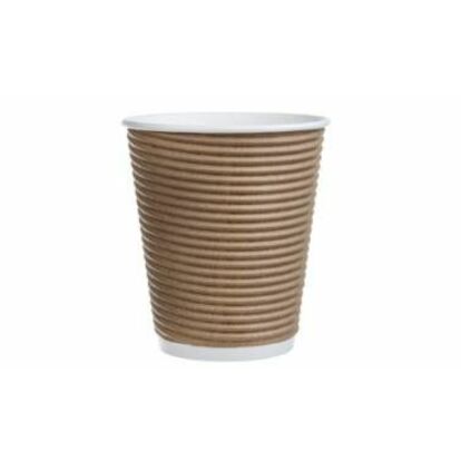 Genuine Joe Ripple Hot Cups - 12 fl oz - 25 / Pack - Brown - Hot Drink ...
