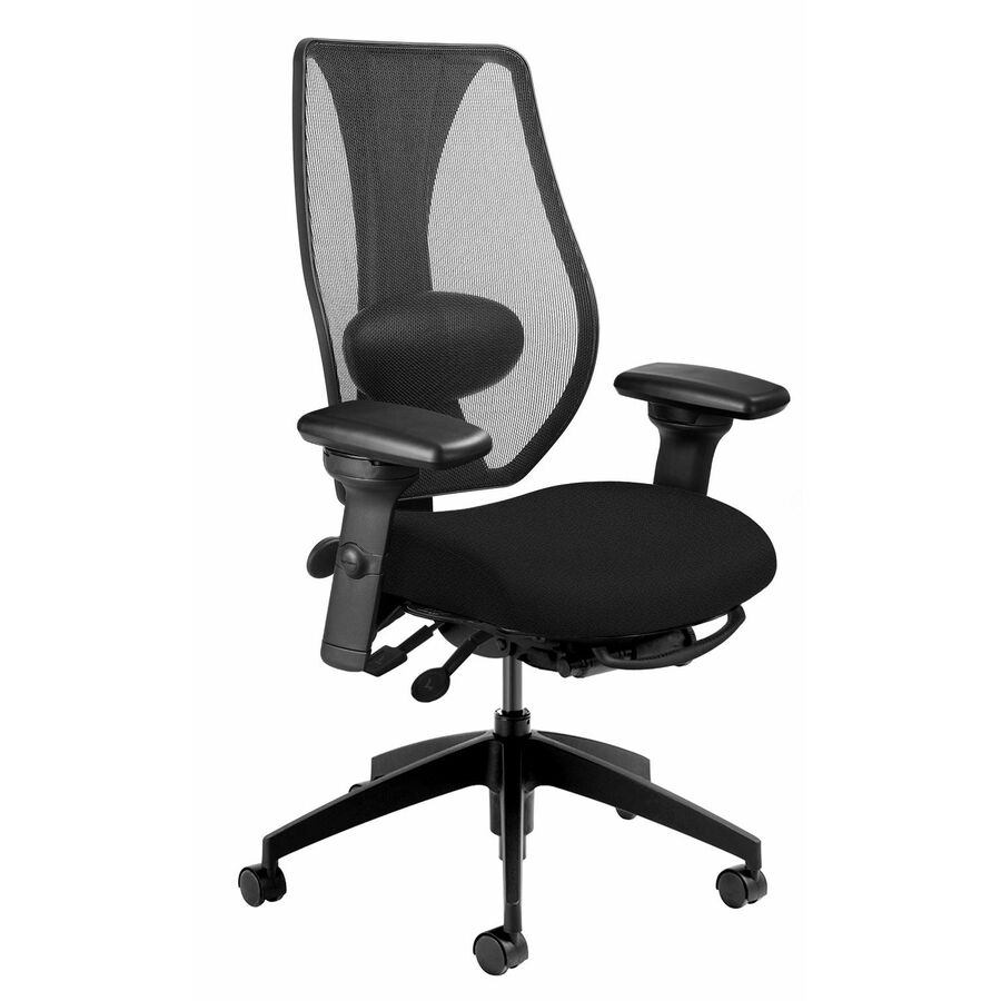 ergoCentric tCentric Hybrid Chair - Black Fabric Seat - Black Mesh Back - Armrest - Madill - The ...