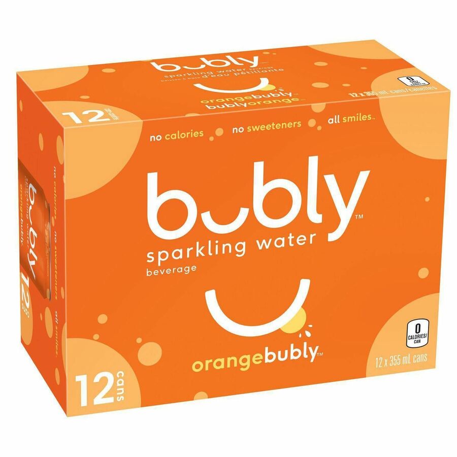 bubly Flavored Water - Ready-to-Drink - Sugar Free - 355 mL - 12 / Case ...