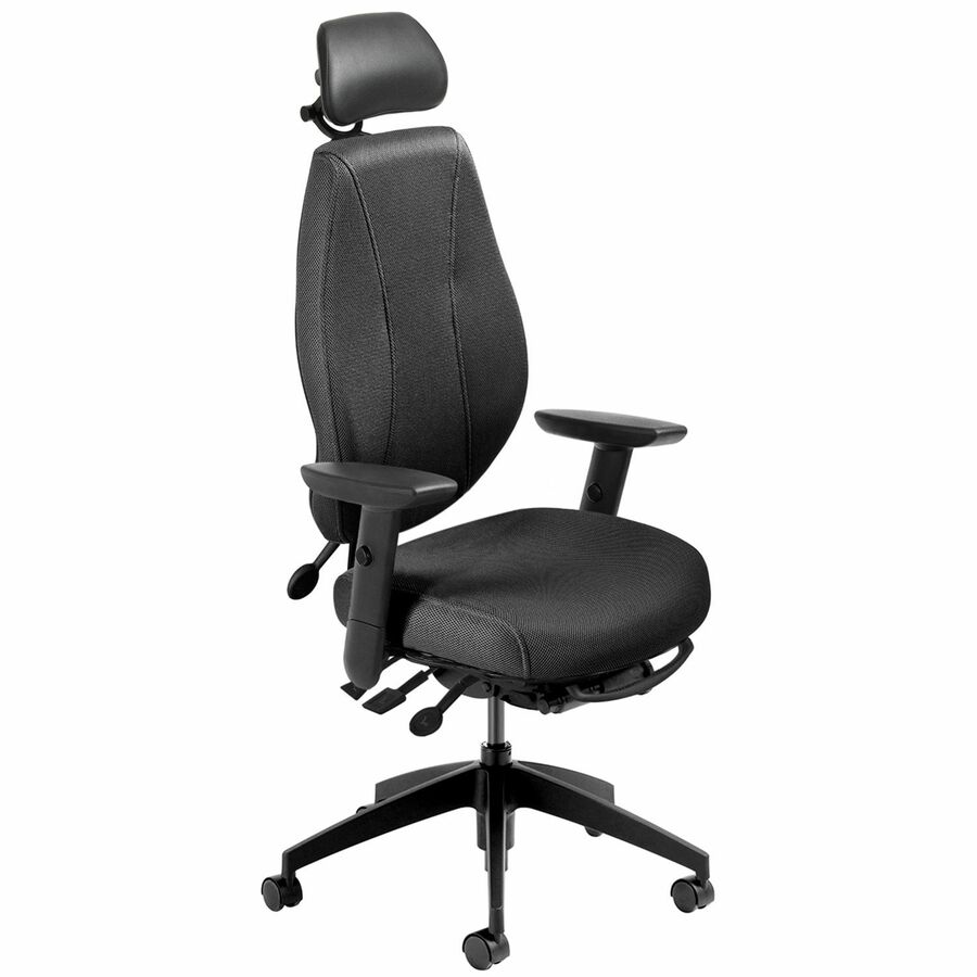 ergoCentric airCentric Chair - Fabric, Foam, Mesh Seat - Black Foam ...