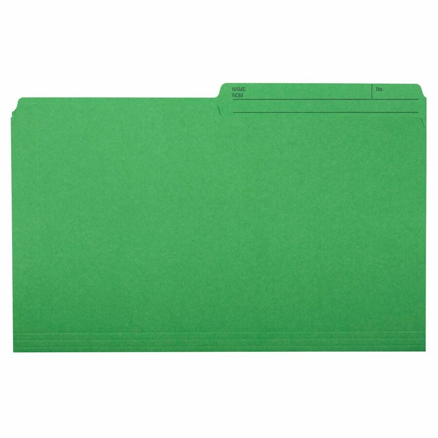 Offix 1/2 Tab Cut Legal Top Tab File Folder - 8 1/2" x 14" - Green ...