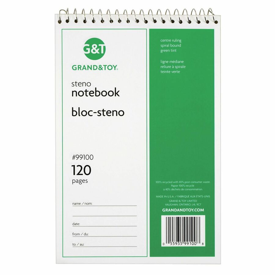 Hilroy Steno Pad - 120 Pages - Ruled - 9" (228.60 mm) x 6" (152.40 mm ...