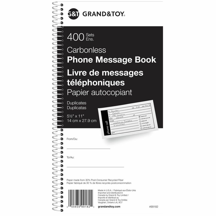 Adams Spiral Bound Phone Message Books - Madill - The Office Company