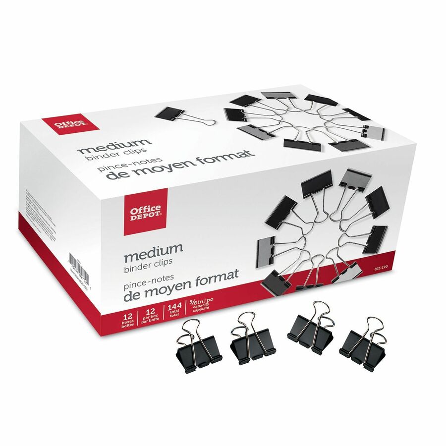 Offix Foldback Clips 1" (cap. 1/2") - 0.5" Size Capacity - 12 / Box ...