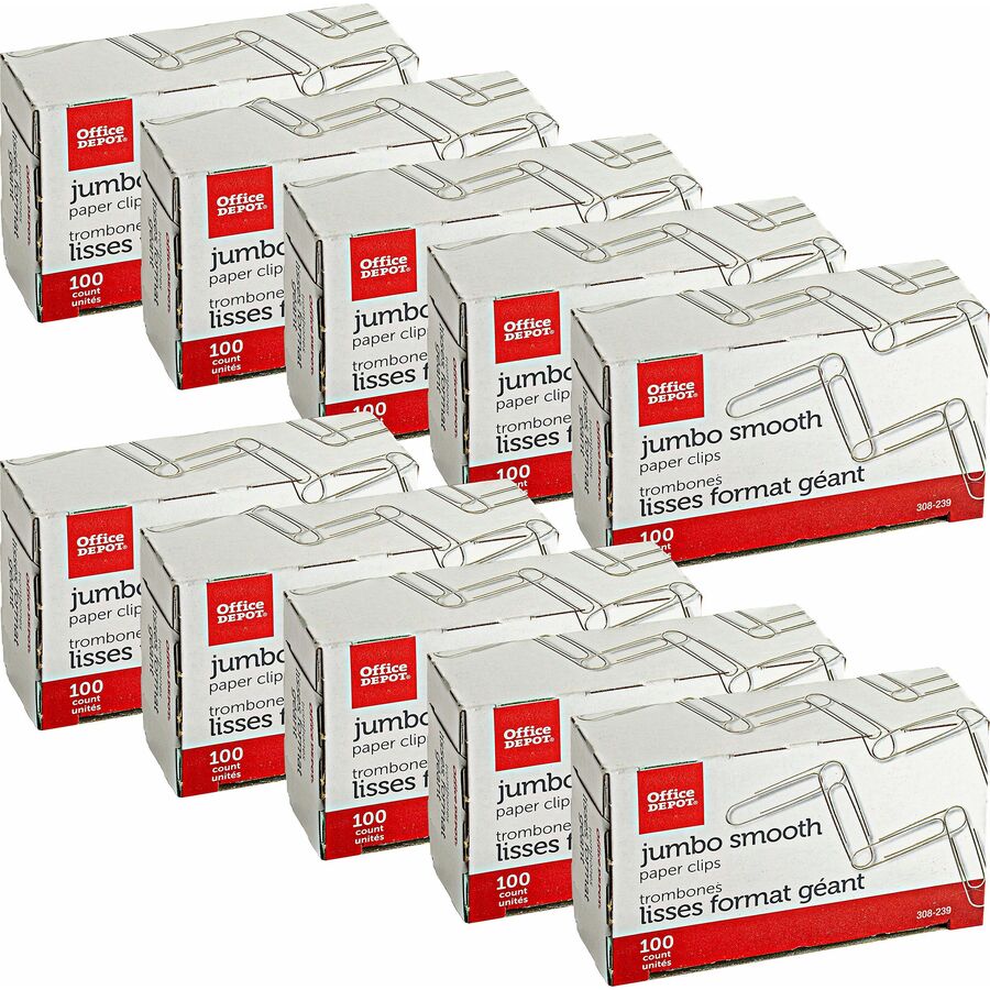 Offix Paper Clip - Jumbo - for Paper - 1 / Box - Nickel - Madill - The ...