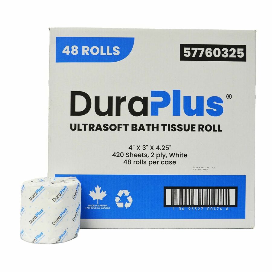 Dura Plus Bathroom Tissue - 2 Ply - 420 Sheets/Roll - 1.18" (29.85 mm ...