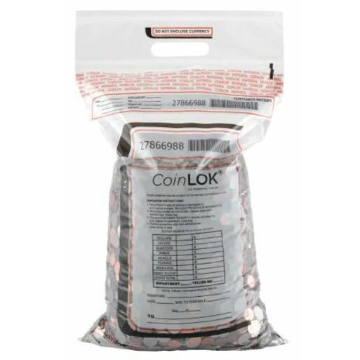 ControlTek CoinLOK Plastic Coin Bags | Standard Office Supply