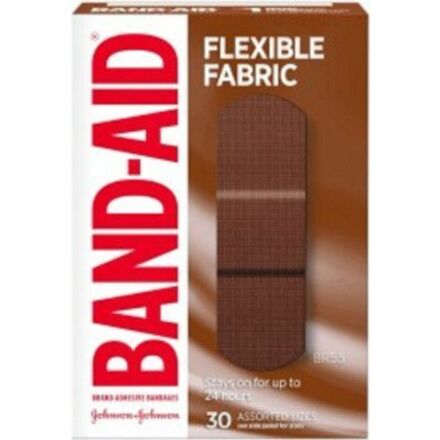 Band-Aid Medium Brown Skin Tone Flexible Bandages, Assorted Sizes, Box ...