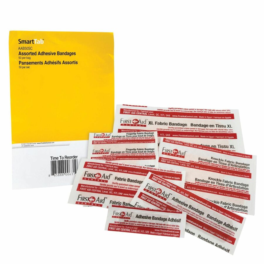 First Aid Central Assorted Adhesive Bandages, 50 per Bag - Assorted ...