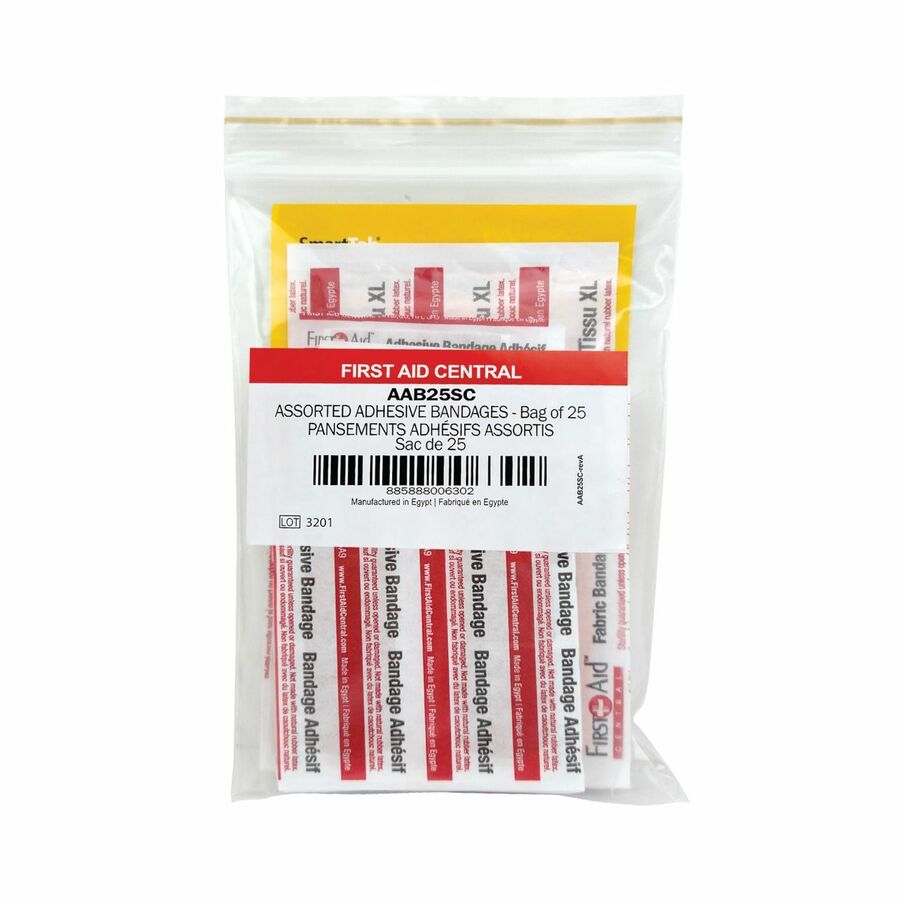 First Aid Central Assorted Adhesive Bandages, 25 per Bag ...