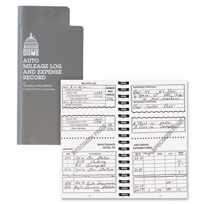DOM750 : Dome® Auto Mileage Log/Expense Record, 3 1/2 X 6 1/2, 140-Page ...