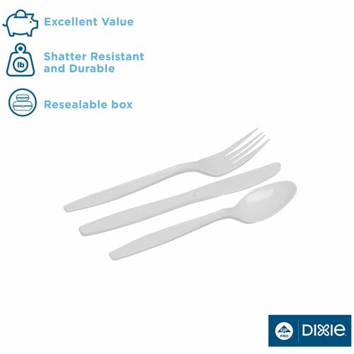 Dixie Disposable Cutlery Catering Kit (Knives,Forks,Spoons), Heavy ...