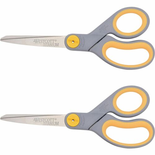Westcott Titanium Bonded Adjustable Glide Scissors, 8" Straight, Orange ...