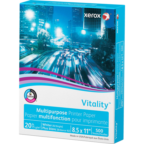 Xerox Vitality Multi-Purpose Printer Paper, 92 Bright, 20 lb, 8.5" x 11 ...