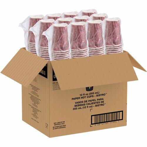 SOLO Cup Company Hot Cups, 12 oz, Poly Lined Paper, Bistro, 300/Carton ...