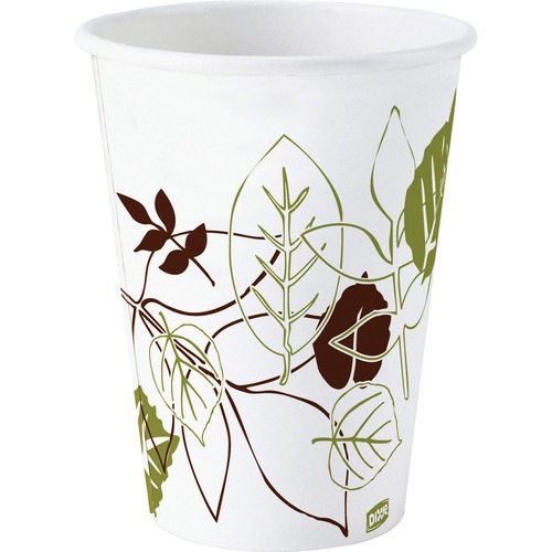 Dixie Hot Cups, 10 oz, Poly Lined Paper, Pathways, 50/Pack - W.B. Mason
