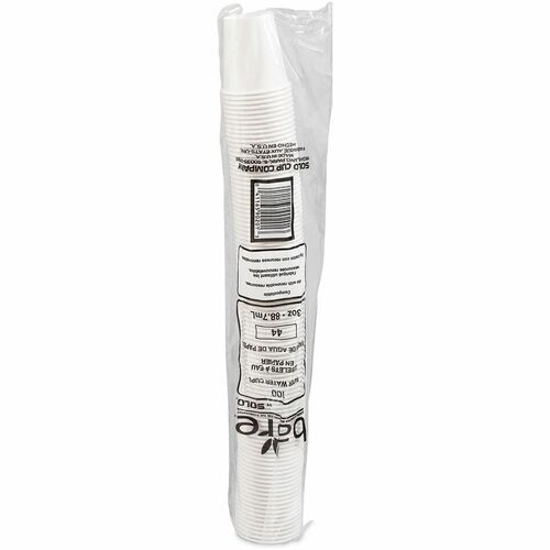 SOLO Cup Company Cold Cups, 3 oz, Treated Paper, White, 100/Bag, 50 ...