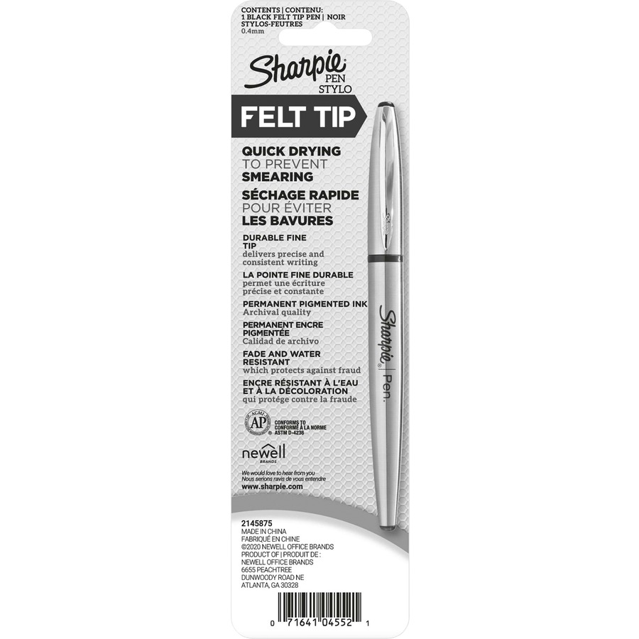 Sharpie 1800702 Black Fine Point Stainless Steel Grip Pen Pk6 for sale ...