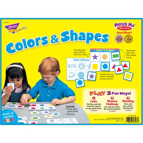 TREND Colors and Shapes Match Me Puzzle Game, Ages 4-7 - W.B. Mason