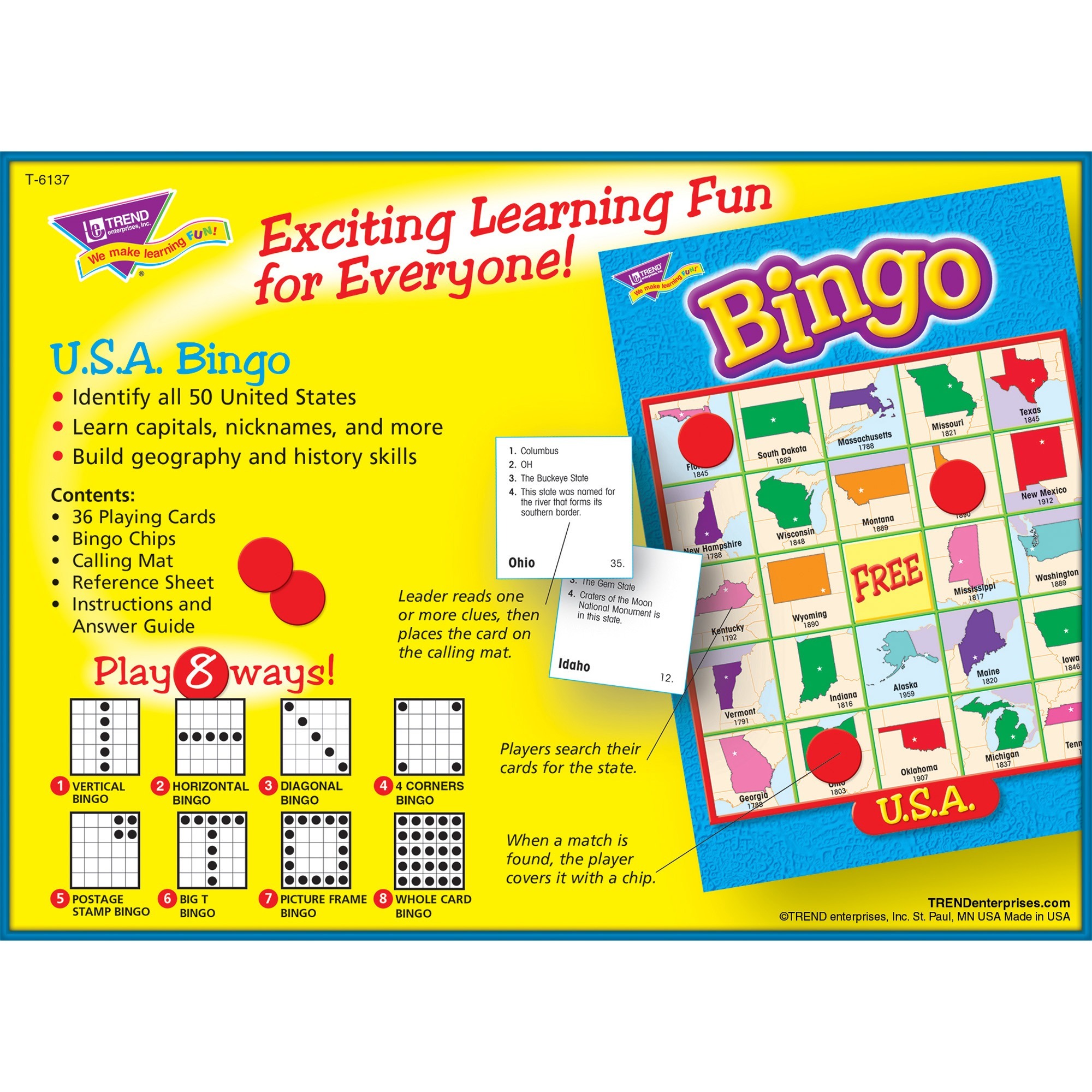Trend U.S.A. Bingo Game | Bailey Office Outfitters, Inc.