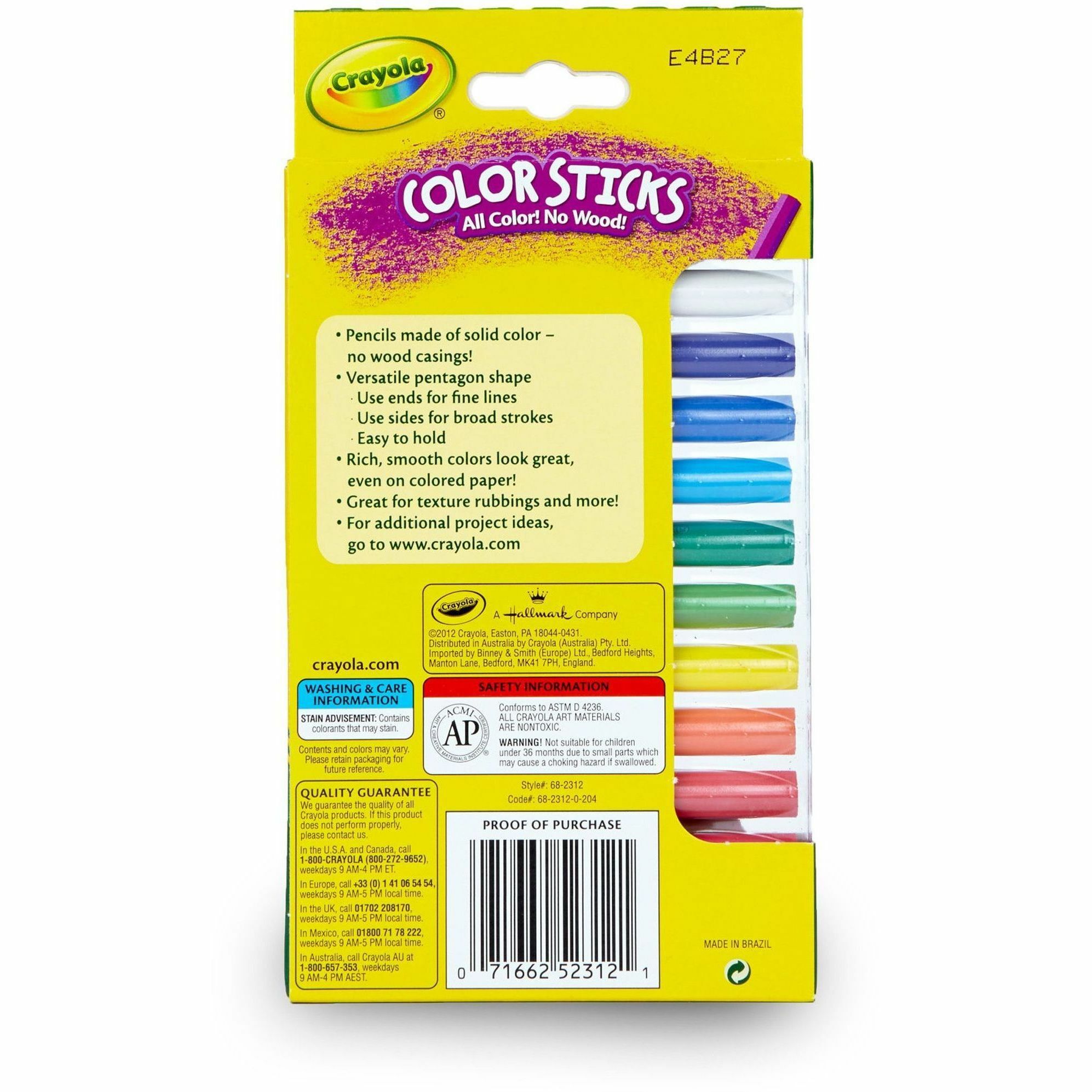 Crayola 12 Color Sticks Woodless Colored Pencils | Office City Express ...