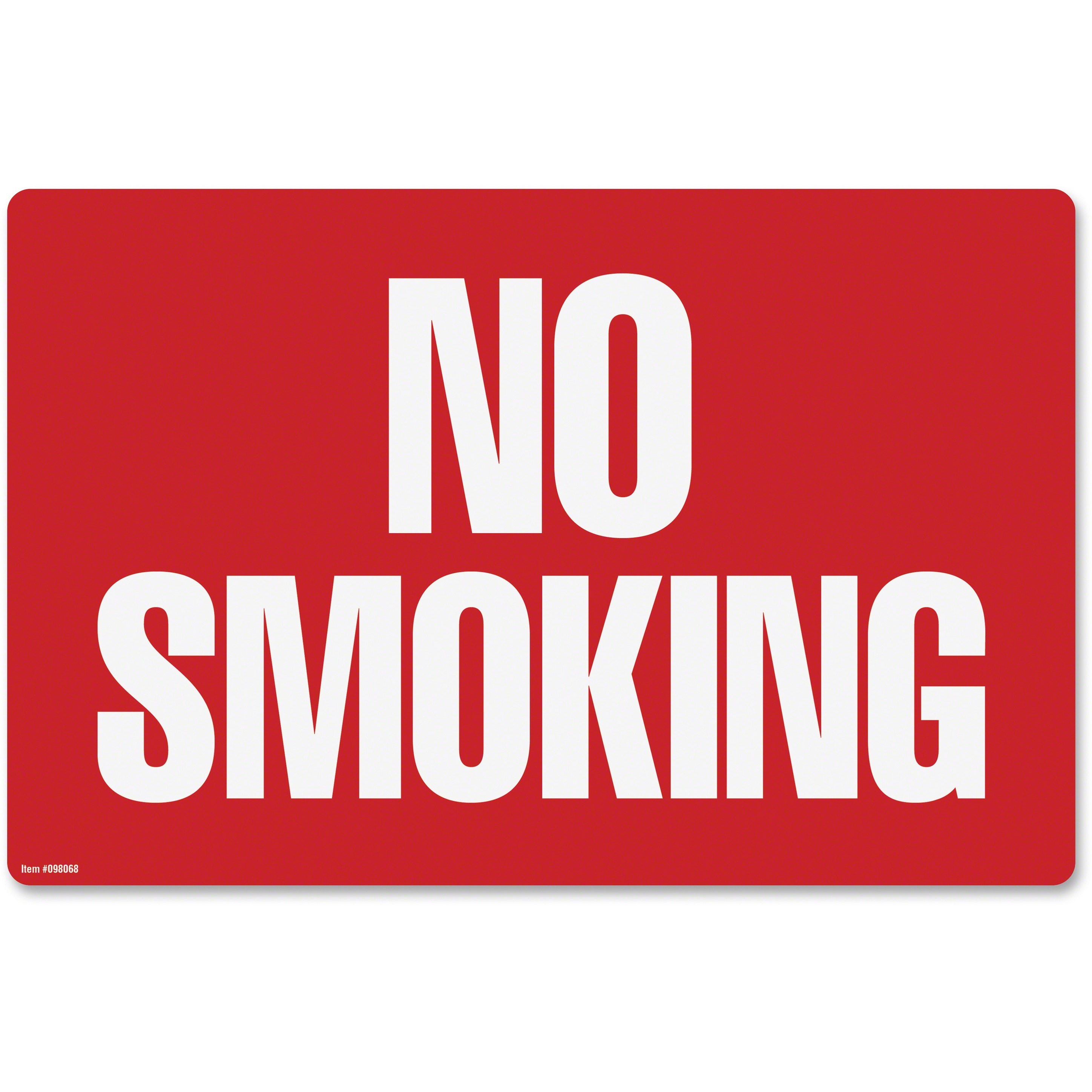 COS098068 : COSCO Two-Sided Signs, No Smoking/No Fumar, 8 X 12, Red