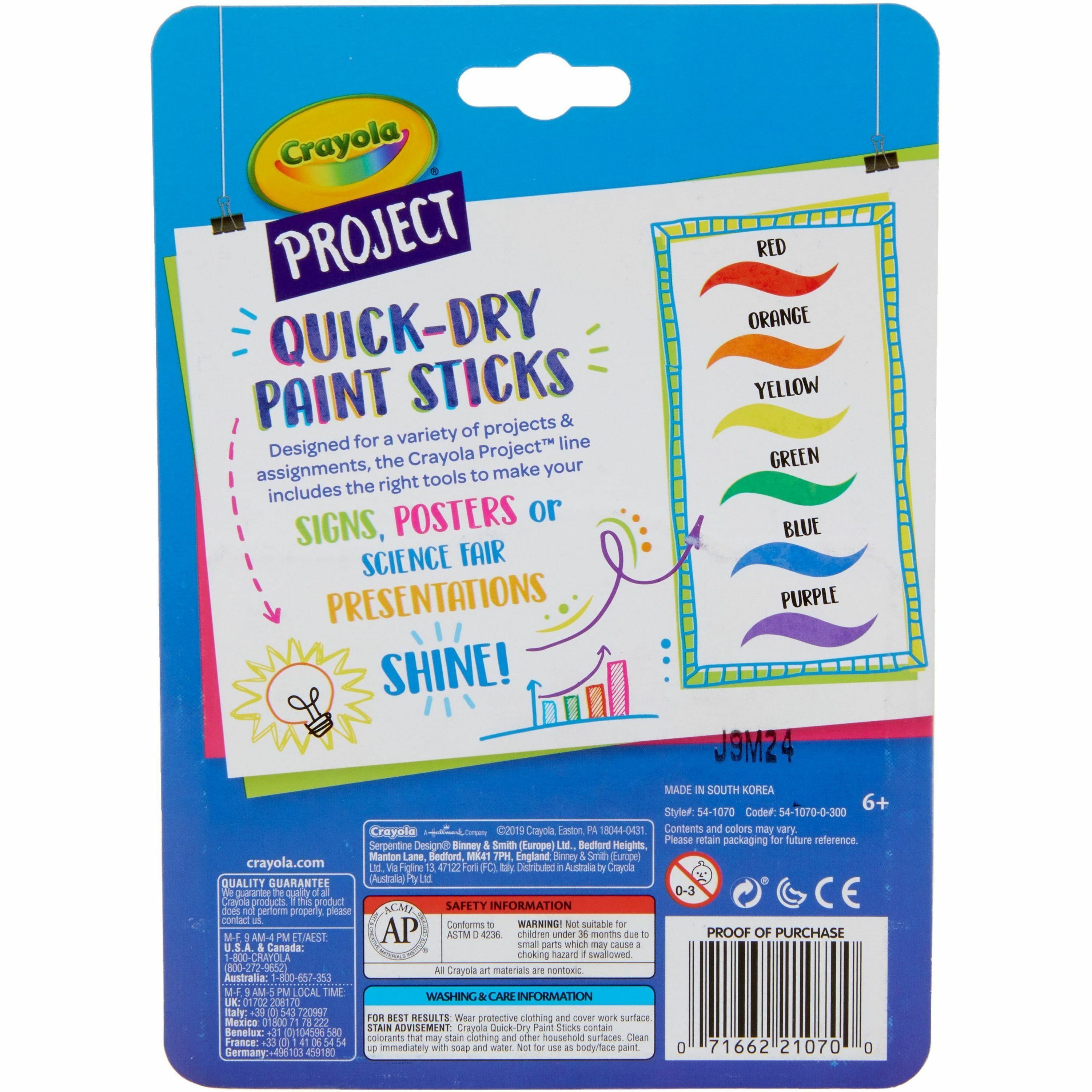 Crayola Project Quick-Dry Paint Sticks | ONE OFFICE SOLUTION