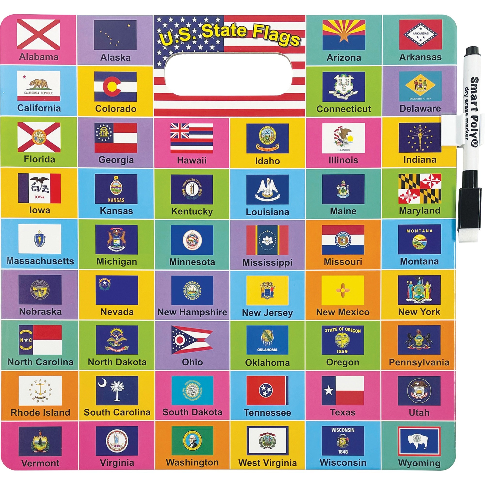 Ashley U.S. Map/Flags Smart Poly Busy Board | JD Office Products
