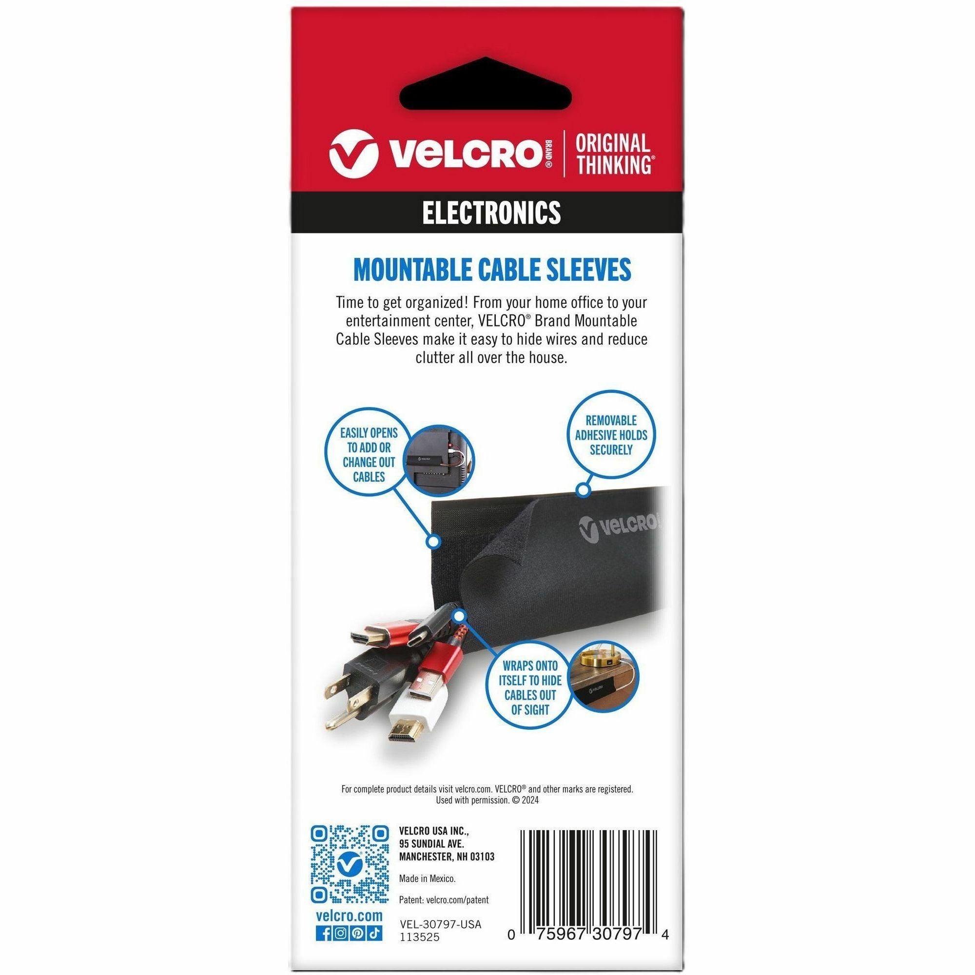 VELCRO® Mountable Cable Sleeves | Office City Express - Columbus OH