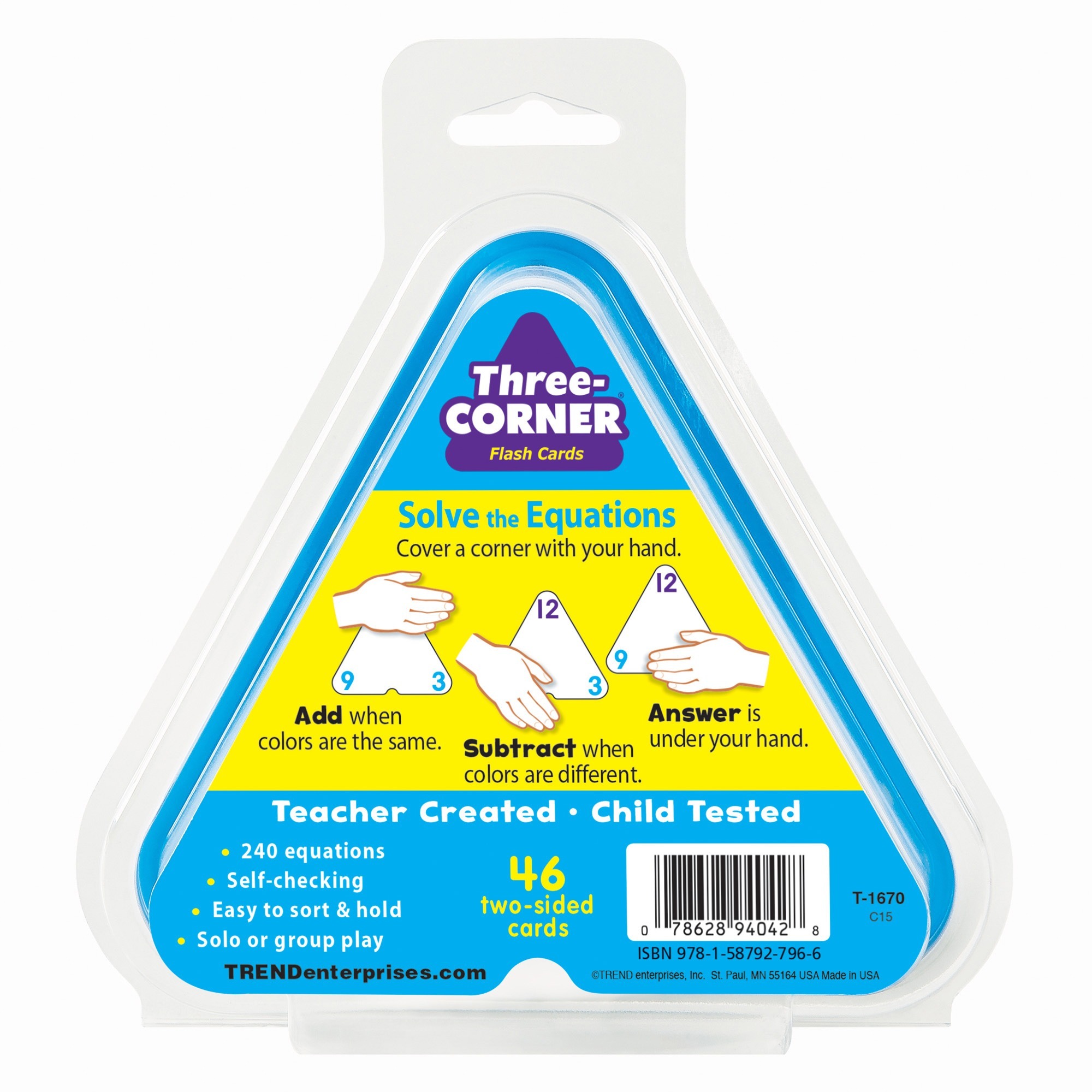 Trend Three-Corner Add/Subtract Flash Card Set | Bedford Office Supply Inc.