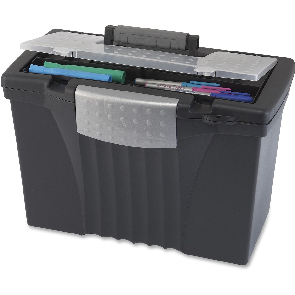 Storex Supply Compartment Plastic File Box | Corbett Office Plus