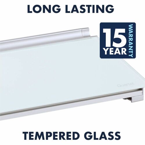 Quartet Glass Dry Erase Desktop Computer Pad, 18" x 6", White - W.B. Mason