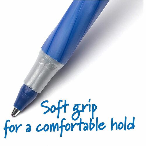 BIC Round Stic Grip Xtra Comfort Ballpoint Pen, Easy-Glide, Stick ...