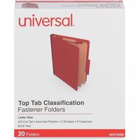 Universal 2/5 Tab Cut Letter Classification Folder - 8 1/2" x 11" - 2 1 ...