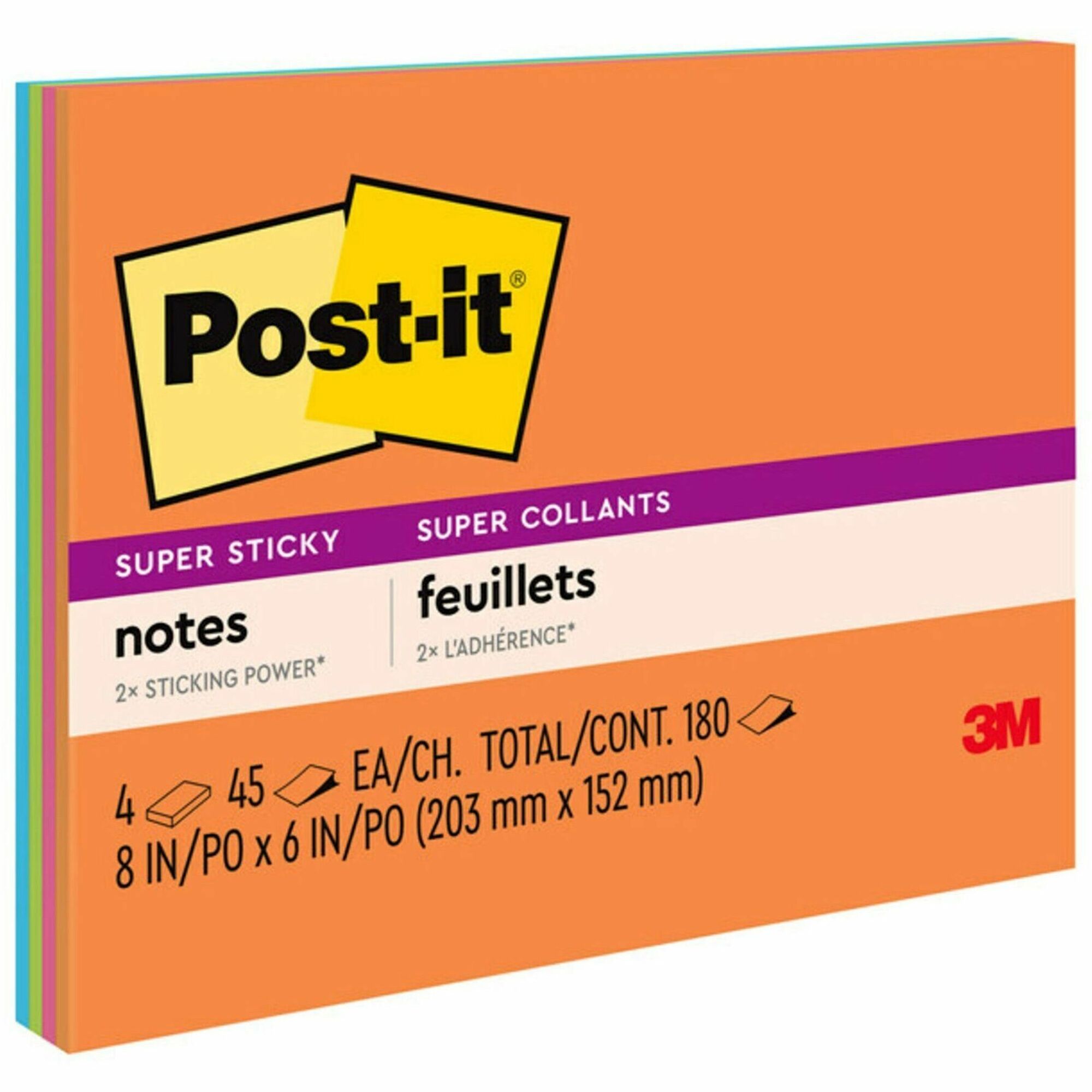 Post-it® Self-Stick Wall Pads - 20 Sheets - Stapled - Ruled Blue Margin ...