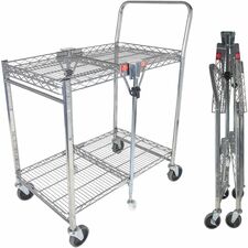 Bostitch Stowaway Utility Cart - 2 Shelf - 400 lb Capacity - 6 Casters ...