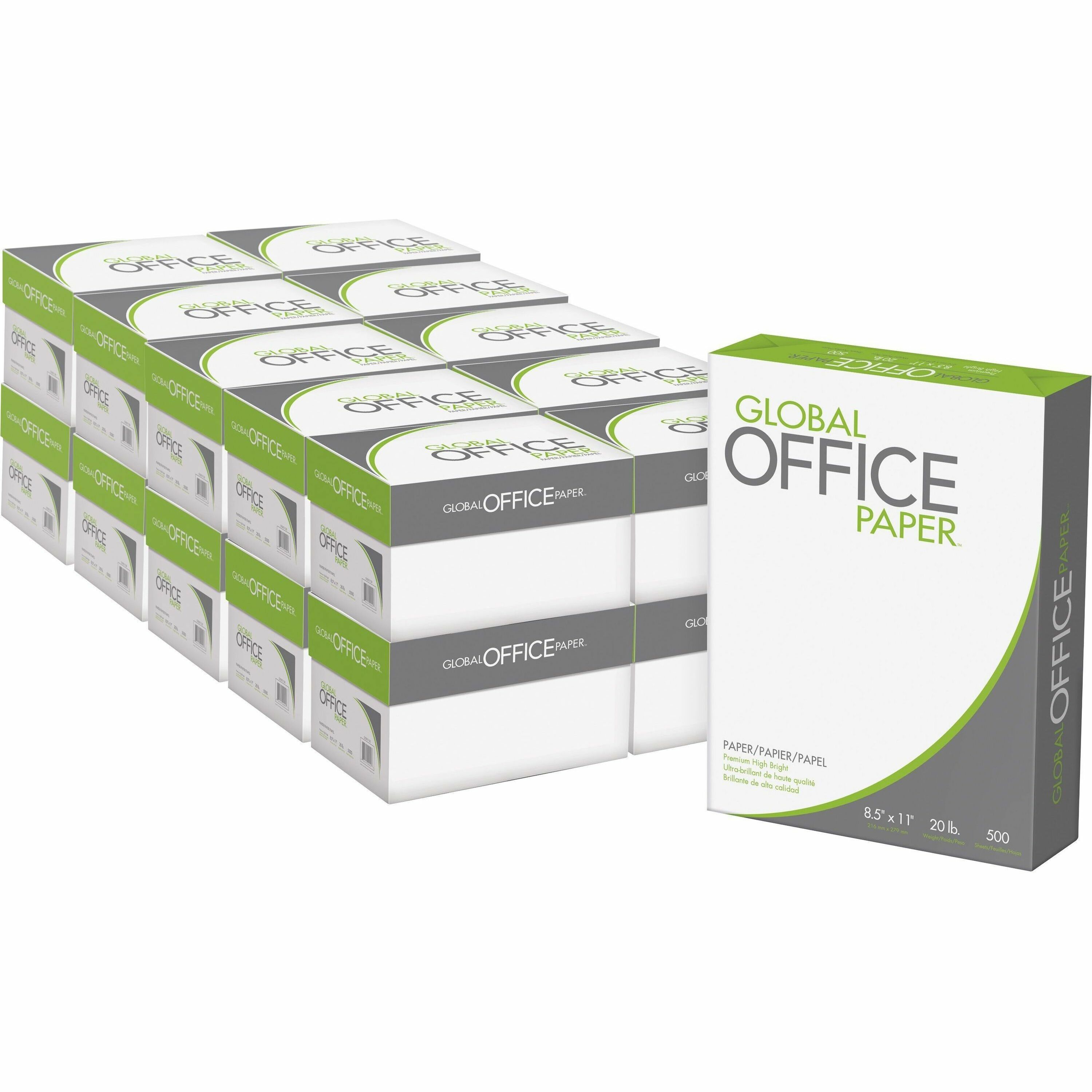 Global Office Premium Multipurpose Paper - White - Letter - 8 1/2" x 11 ...