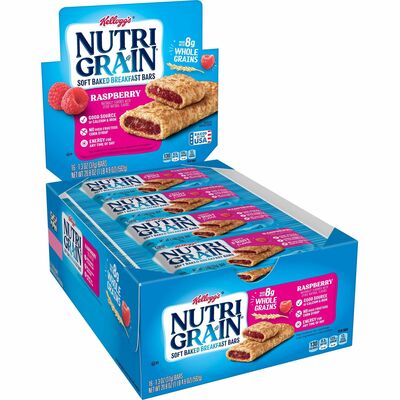 *# Keebler Nutrigrain Cereal Bars,Low Fat,1.3 oz.,16/BX,Raspberry ...
