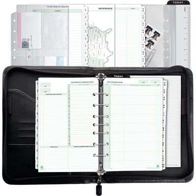 $$ Day-timer Briefcase Binder,w/Zipper,1Ring,7-Ring,5-1/2×8-1/2,Black ...